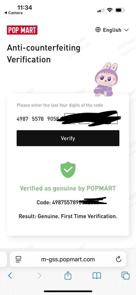 Rare Labubu Big Into Energy Series PopMart BIE Secret ID - 100% ...