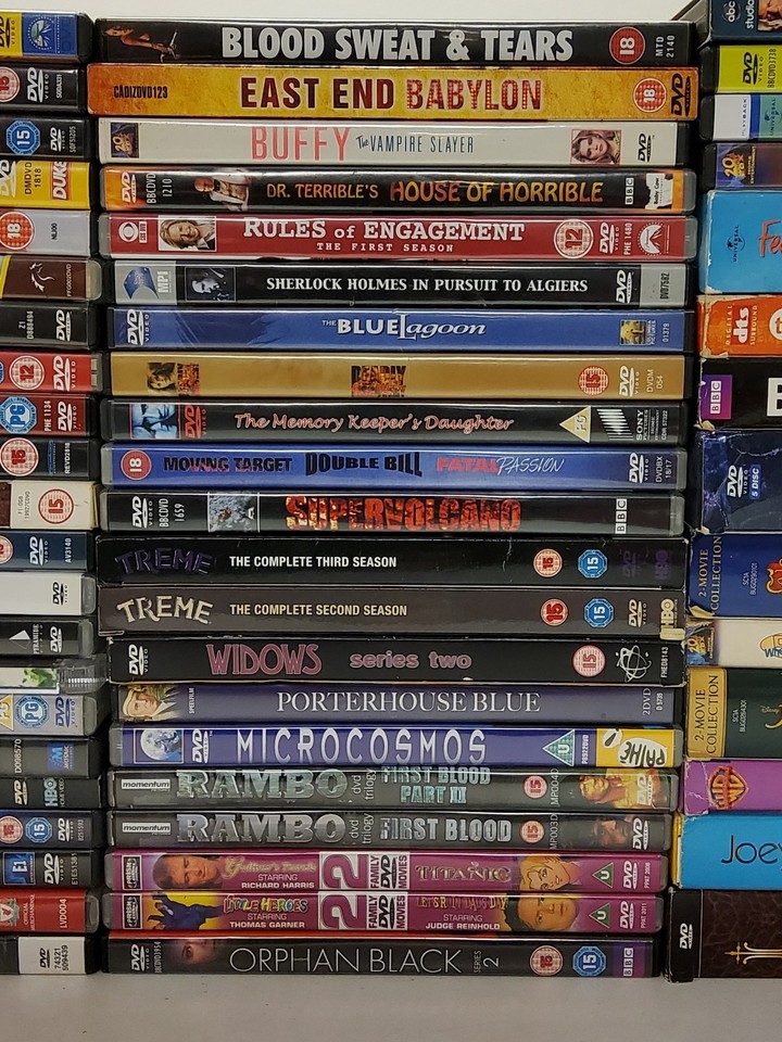 101 x DVD JobLot- Merlin Jungle Book Cold Feet Arrow Bad Girls Blues ...