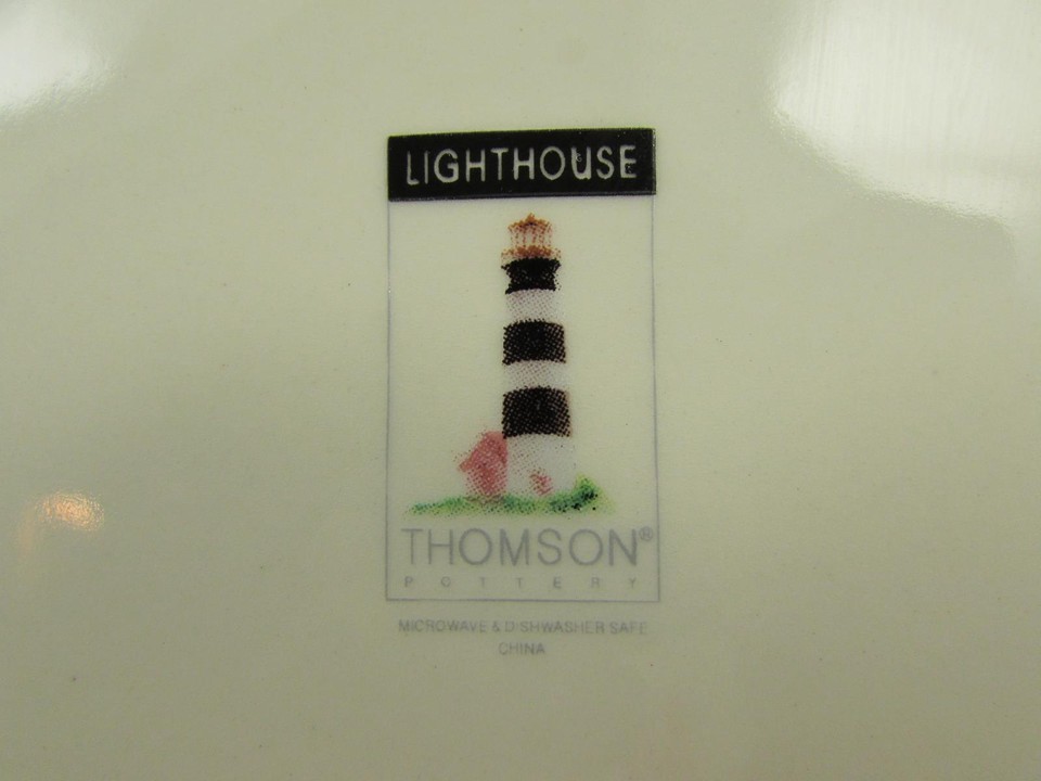 Lighthouse by Thomson Dinner Plate Black & White Lighthouses Gulls ...