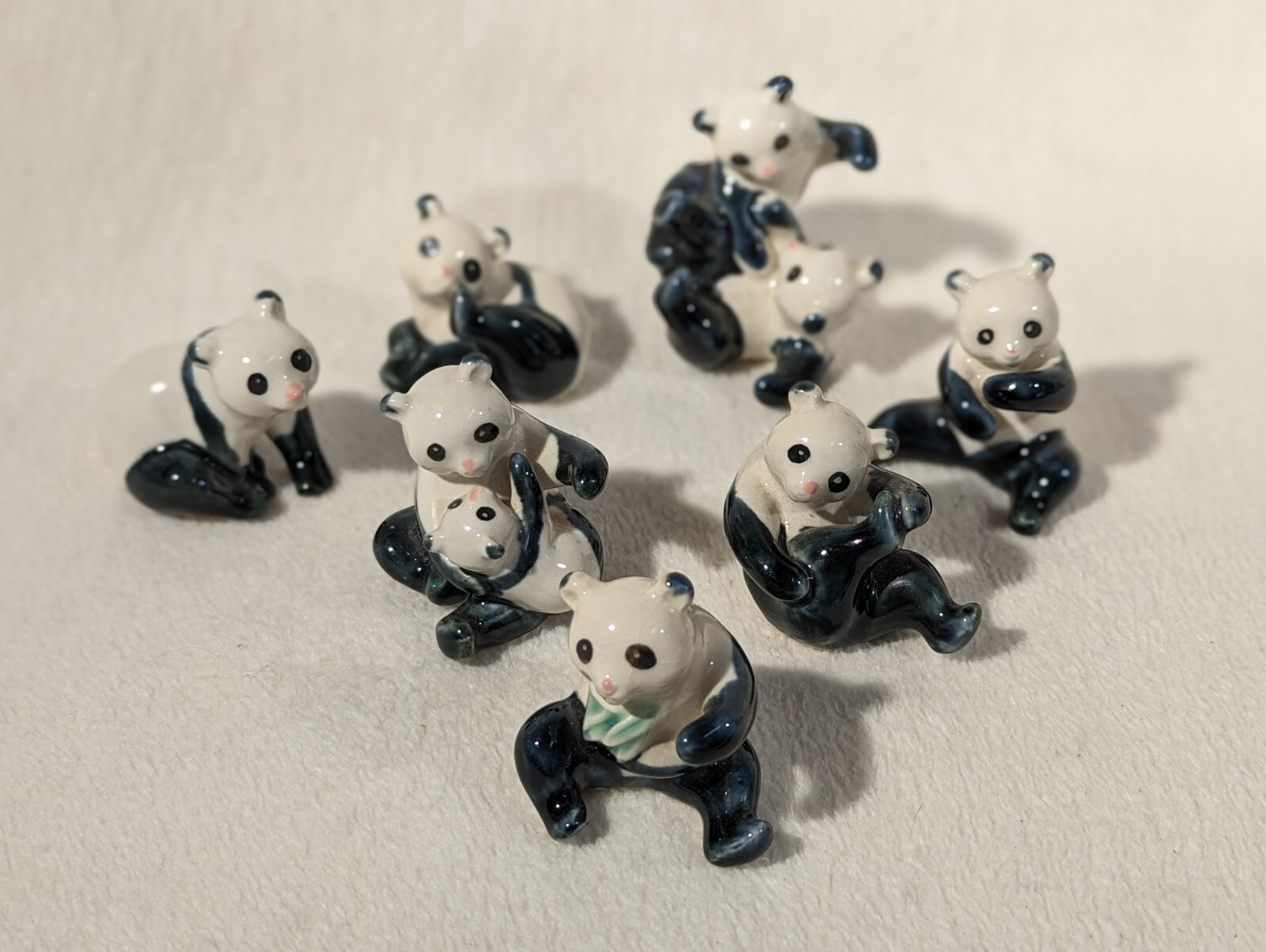 Vtg Miniature Pandas Figurines (7) Mini Playful PANDAS China Numbered ...