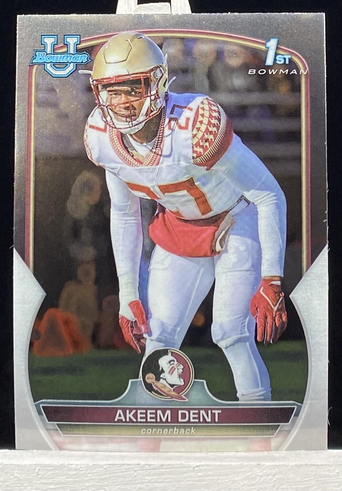 2022 Bowman Chrome University Akeem Dent Chrome 1st #13 Florida State ...