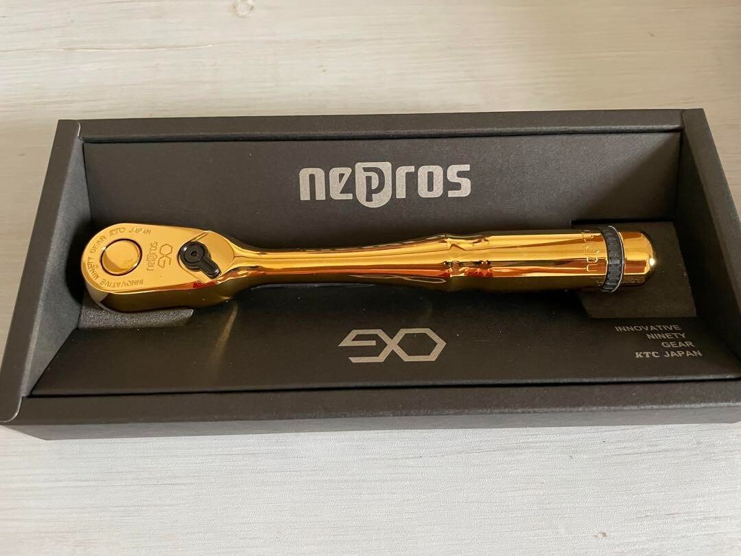 KTC NEPROS NBR390GL 9.5sq iP RATCHET HANDLE 3/8 Limited Gold 7.08in 0 ...