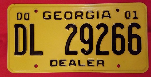 Vintage 2001 Georgia Dealer Automobile License Plate Car Tag 29266 | eBay