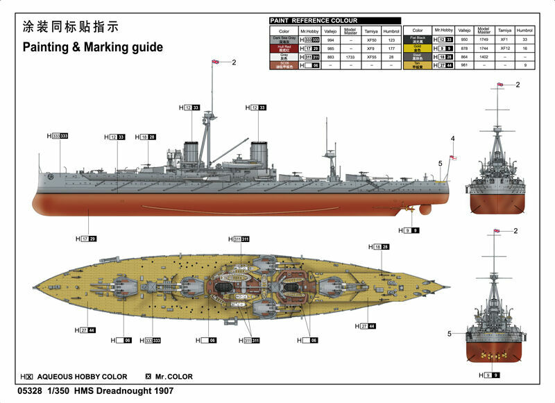 Trumpeter 05328 1/350 HMS Dreadnought 1907 | eBay