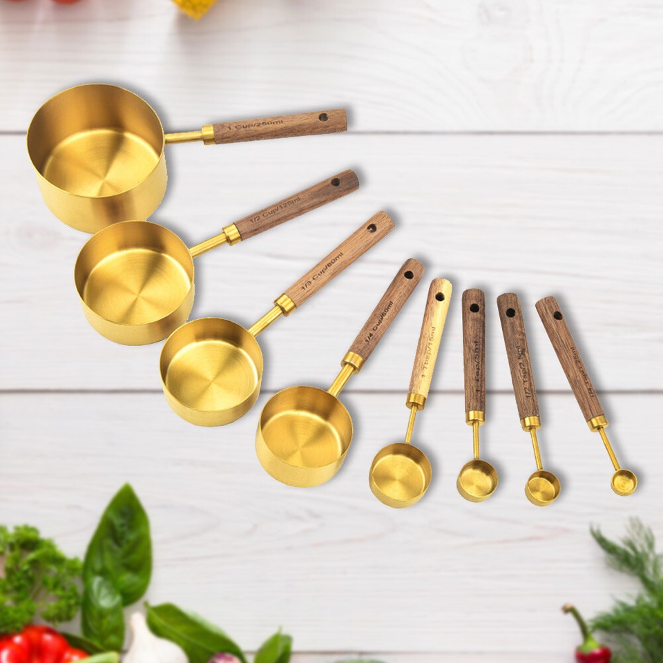 Teaspoon Measure Spoon Set Gold Kitchen Measure Cup Spoon Set Baking ...
