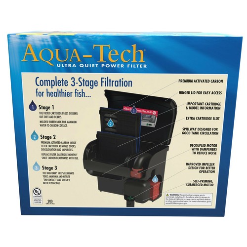Aqua-Tech 20-40 ULTRA QUIET POWER FILTER 3-Stage Water Filtration ...