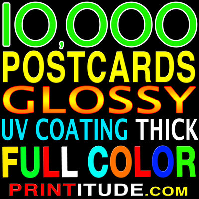 10,000 PERSONALIZED POSTCARDS 4"x9" FULL COLOR GLOSSY 2 SIDE 4x9 CUSTOM ...