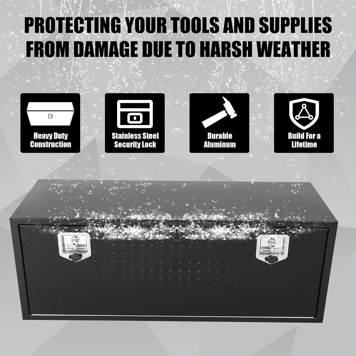 Black 48 x 18 x 18 inch Tool Box Steel Underbody Truck Tool Box w ...
