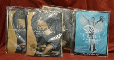 4 Pair Silkies Ultra Shapely with Silkies Control Top Pantyhose Navy ...