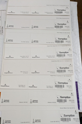 SAMPLIZE Peel & Stick Whites Sherwin Williams Benjamin Moore Paint 8 ...