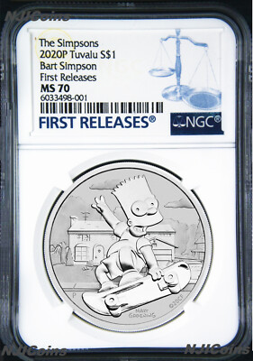 2020 Bart Simpson Simpsons $1 1oz .9999 Silver COIN NGC MS70 FR | eBay