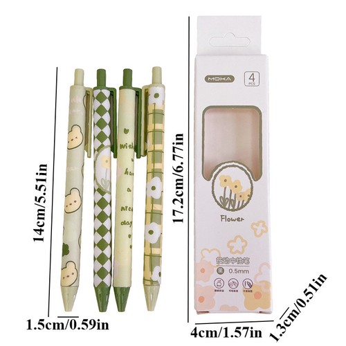 4 Pcs/Set Korean Cute Retractable Gel Pens Neutral Pen Stationery Gel ...