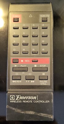 Emerson VCR Remote Control for VCR754, VCR872 OEM Vtg untested | eBay