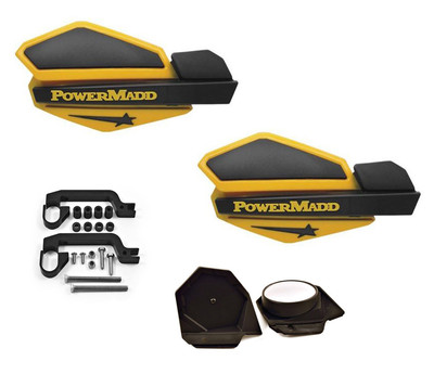 Powermadd Star Series Handguard Mirror Mount Kit Ski Yellow Black ...
