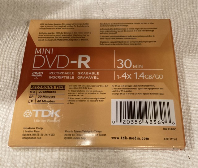 TDK Mini Dvd-r 30 Minute Video Disc Set of 4 for sale online | eBay