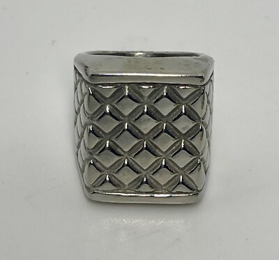 Diamond Tuck Pattern Biker Stainless Steel Ring Size 5 | eBay