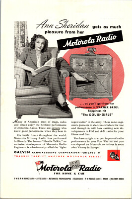 Motorola Radio Print Ad Jan. 1945 Color Nat'l Geographics 11x7½" Full ...