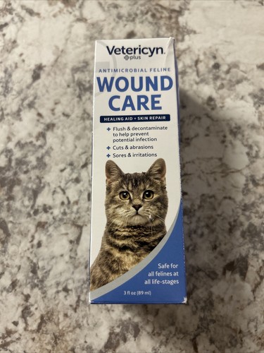 VETERICYN PLUS FELINE WOUND CARE ANTIMICROBIAL FOR CATS 3 oz. EXPIRES ...