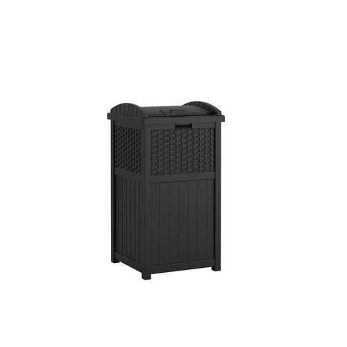 Suncast Outdoor Trash Can 30-Gal Outdoor Durable All-Weather Resin ...