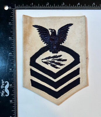 WWII USN US Navy Radioman Chief Petty Officer CPO White Rate Patch | eBay