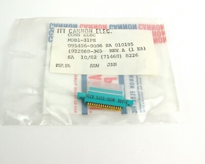 ITT/Cannon MDB1-31PS Micro Mini D-Sub Connector 31 POS Gold Solder ...
