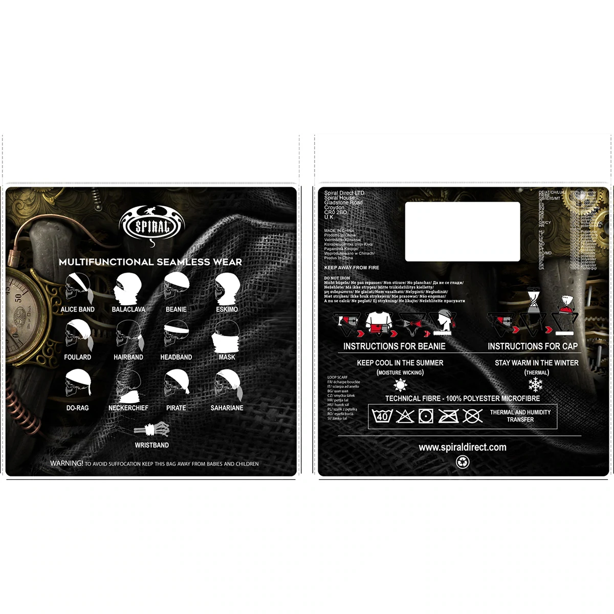 Spiral+Steam+Punk+Reaper+Face+Mask+-+Black for sale online | eBay