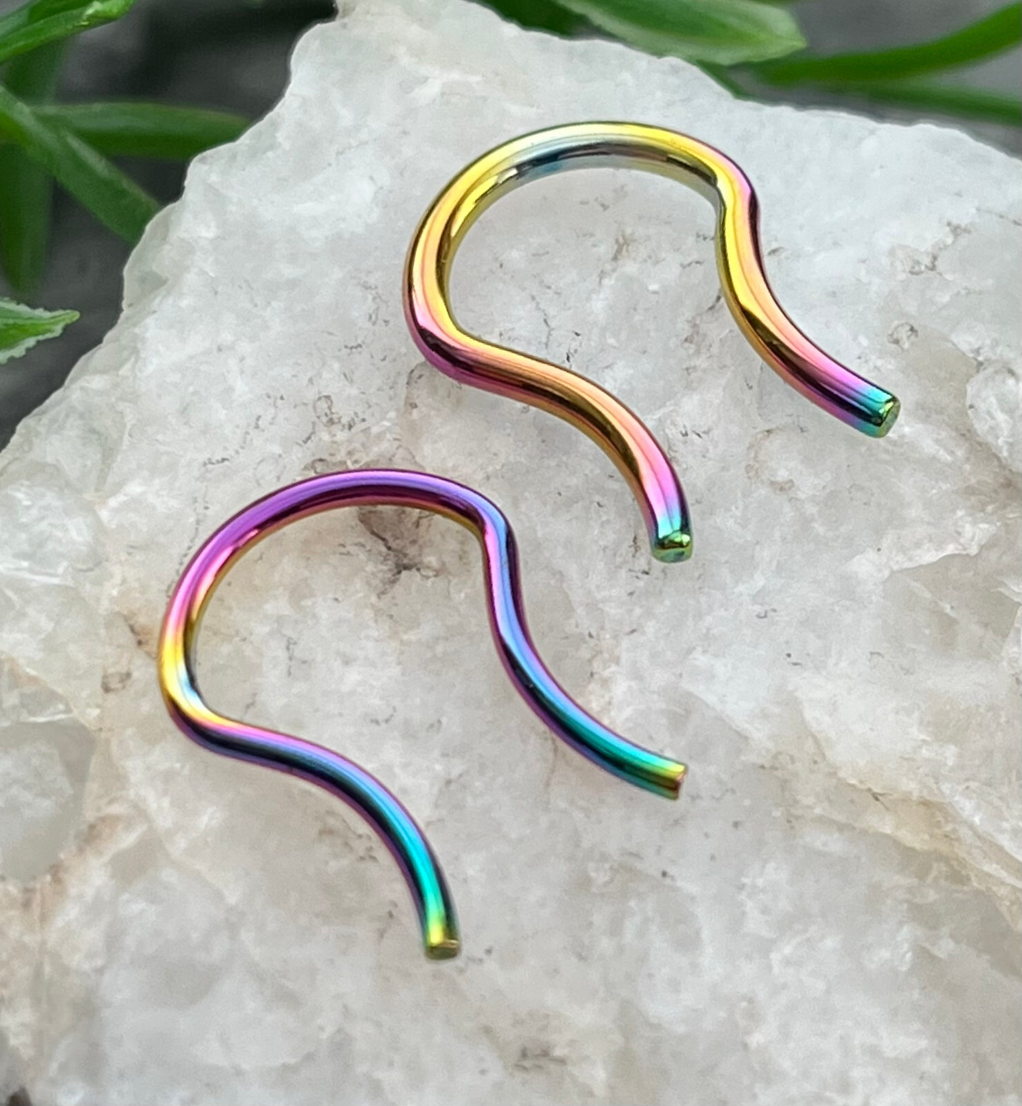 1pc Titanium Plated Surgical Steel Nose Septum Hanger Retainer 16g, 14g ...