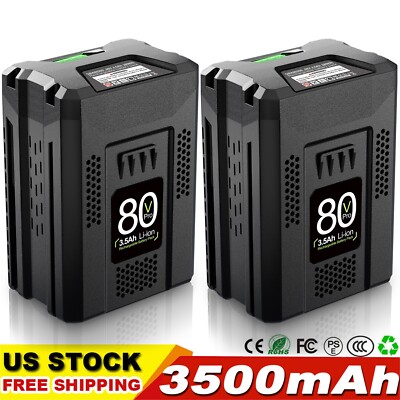 2pack For Greenworks Pro 80 Volt 3.5Ah Lithium-Ion Battery GBA80200 ...