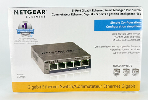 NETGEAR ProSafe 5-Port Gigabit Ethernet Plus Switch Model GS105E | eBay