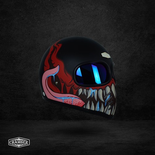 SALE! VINTAGE CUSTOM HELMET XF-GP BLACK VENOM FOR BOBBER CHOPPER ...