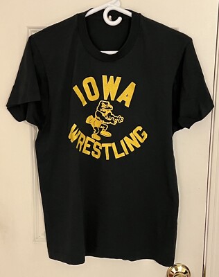 Vintage Iowa Hawkeyes Wrestling Shirt Team Issued USA 80s Dan Gable ...