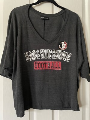 FLORIDA STATE logo dark gray 3/4 sleeve poncho style T-shirt by 5th ...