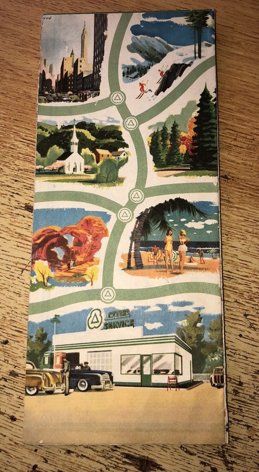 Kentucky Tennessee Cities Service Gas Station Oil Map 1955 Booklet | eBay