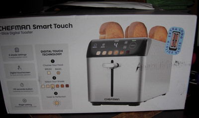 Chefman Smart Touch 4 Slice Digital Toaster, 6 Shade Settings ...