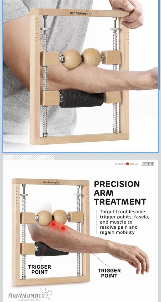 Armwunder PRO 2 Premium Wooden Forearm Massager for Pain Relief-tennis ...