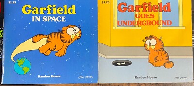 RARE! - Garfield in Space & Garfield Goes Underground Mini Books 1983 ...