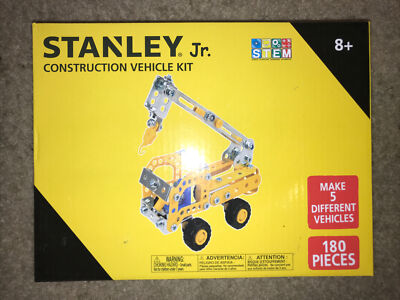 Stanley Jr. Construction Vechicle 180 Pc Kit Make 5 different Vechicles ...