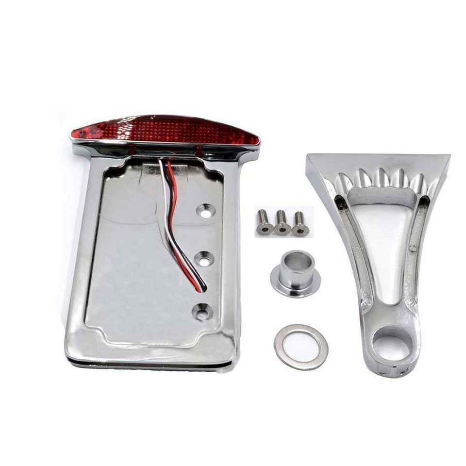 Chrome Side Mount License Plate Bracket Light For Harley Fatboy ...