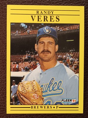 RANDY VERES MILWAUKEE BREWERS 1991 FLEER BASEBALL CARD #600 | eBay