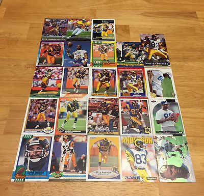 WILLIE FLIPPER ANDERSON LOT OF 23 FOOTBALL CARDS LOS ANGELES RAMS COLTS ...