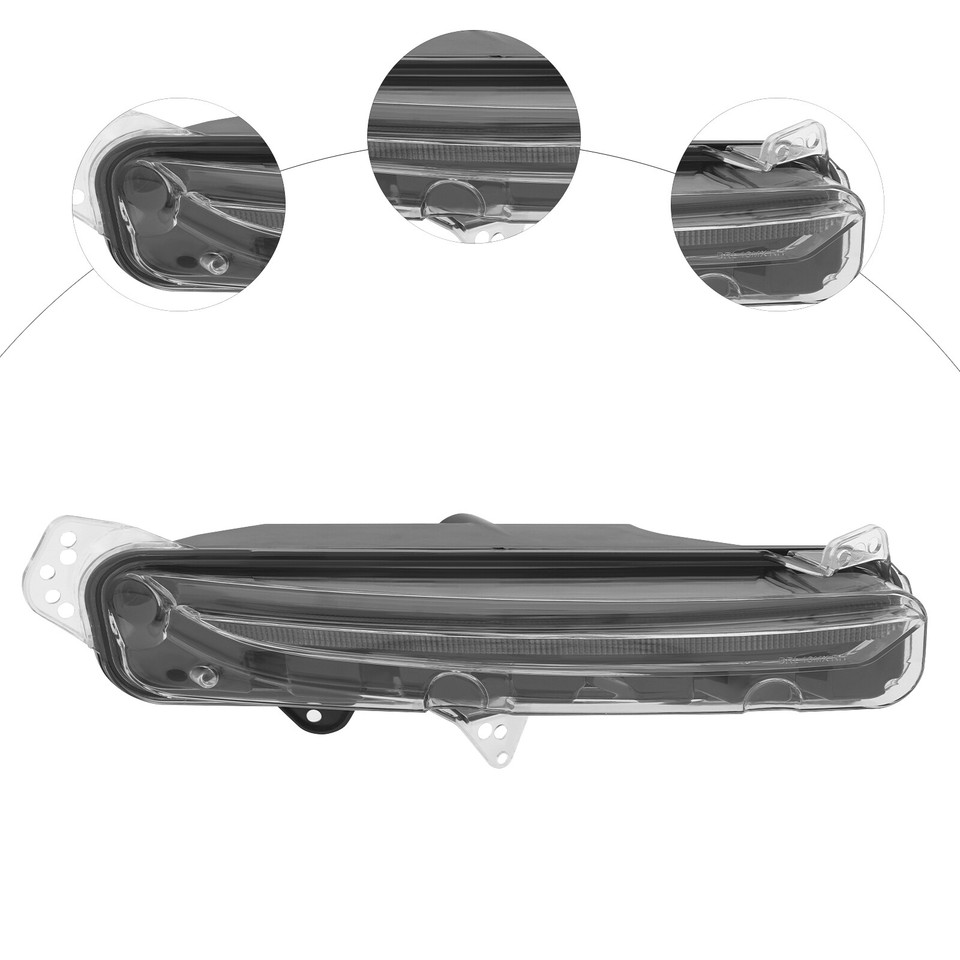 For 2016-2017 Lincoln MKX Right LED Fog Light Clear Lens Black Housing ...