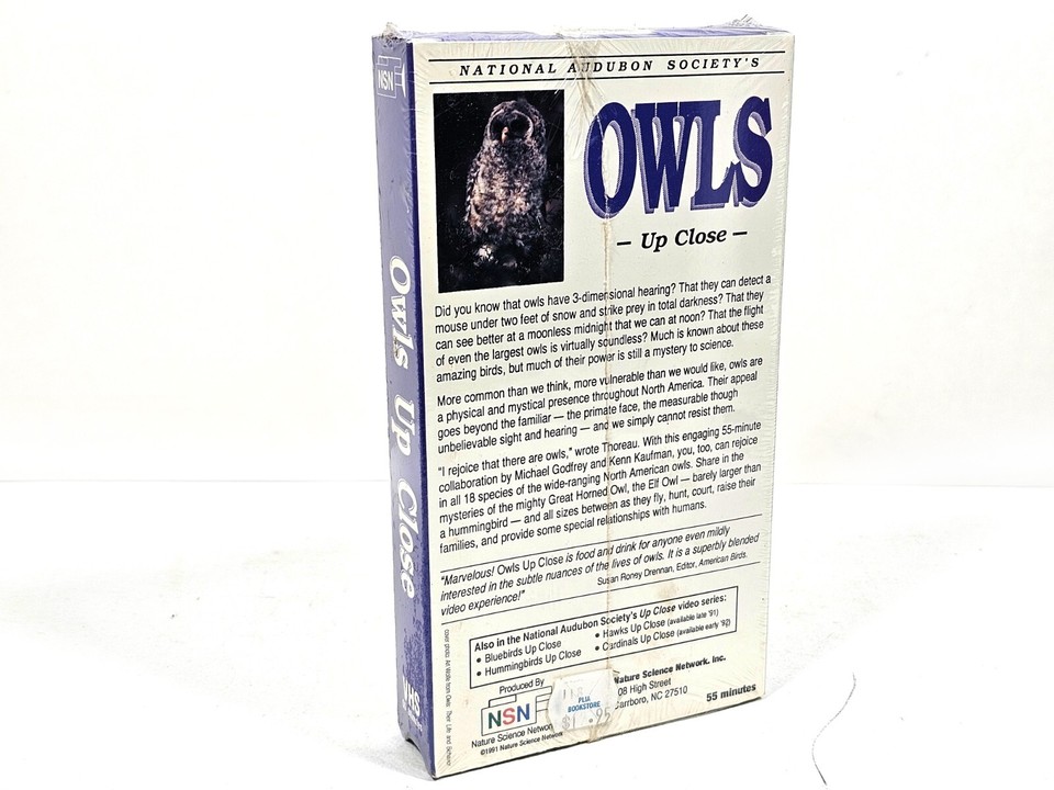 OWLS UP CLOSE National Audubon Society VHS Videotape NEW | eBay