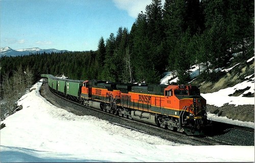 Postcard Burlington Northern - Santa Fe Lupfer Montana Train 1067 ...