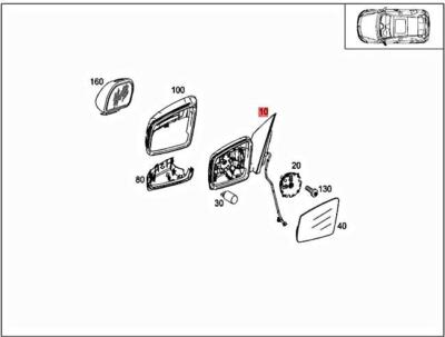 Genuine MERCEDES W176 A-CLASS W176 Mirror frame 1768100376 | eBay