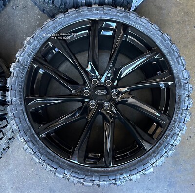 22" FR98 Black Wheels Ford F150 Expedition Bronco 6X135 | 33" Mud MT ...