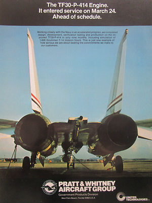 10/1977 PUB PRATT & WHITNEY TF30-P-414 ENGINE US NAVY F-14 TOMCAT ...