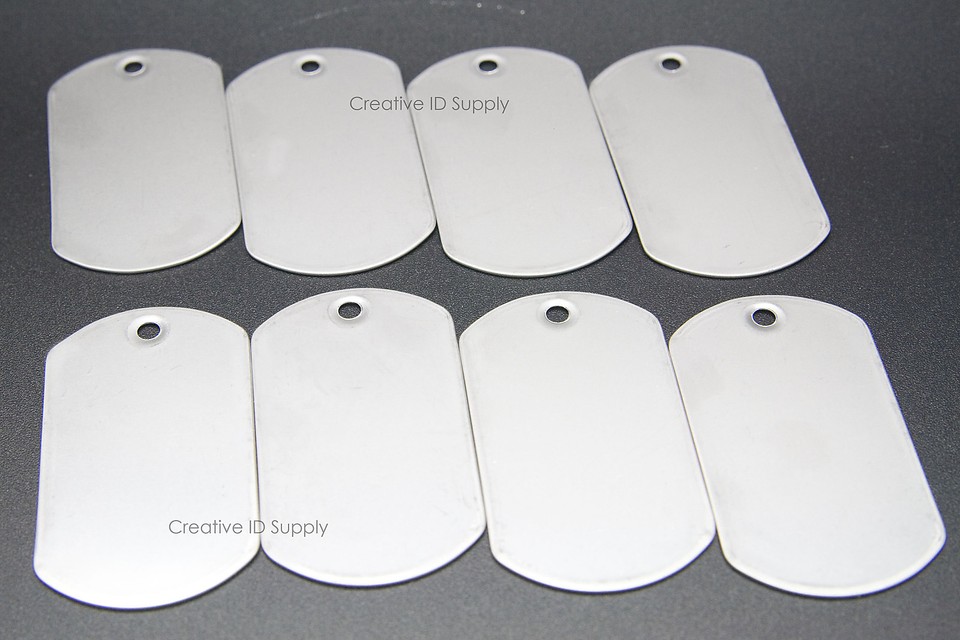 WHOLESALE LOT 500 PCS BLANK DOG TAG SHINY/MATTE STAINLESS STEEL ...