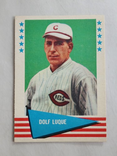 1961 FLEER BASEBALL DOLF LUQUE CARD #56 CINCINNATI REDS BASEBALL CARD ...