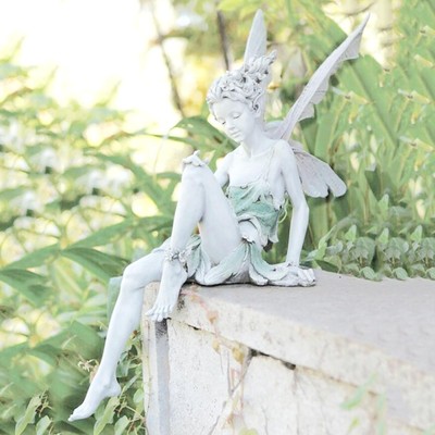 Charming Resin Garden Fairy Figurine Decoration Shelf Statue Sculpture ...