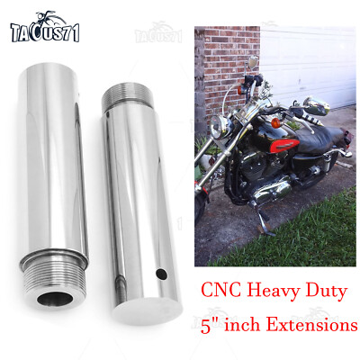 Fork 5" Extension For Harley Dyna Sportster 48 72 Iron 883 1200 XL 39mm ...